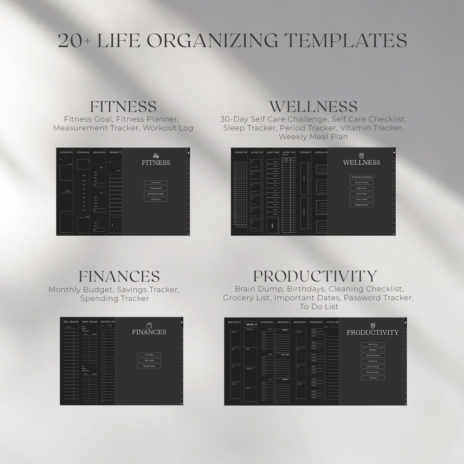 Ultimate 2024 Dark Mode Digital Planner for Goodnotes, Notability Daily ...