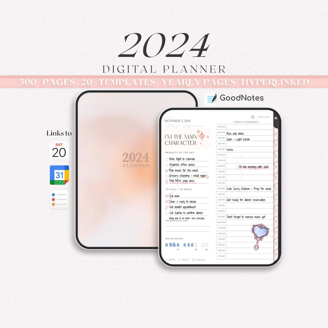 2024 Goodnotes Digital Planner, Dated Planner for iPad & Tablets With ...