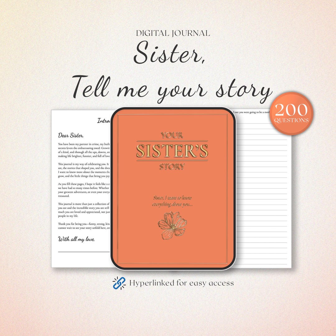 Sister's Story Journal: Guided Memory Book With 200 Prompts (digital ...