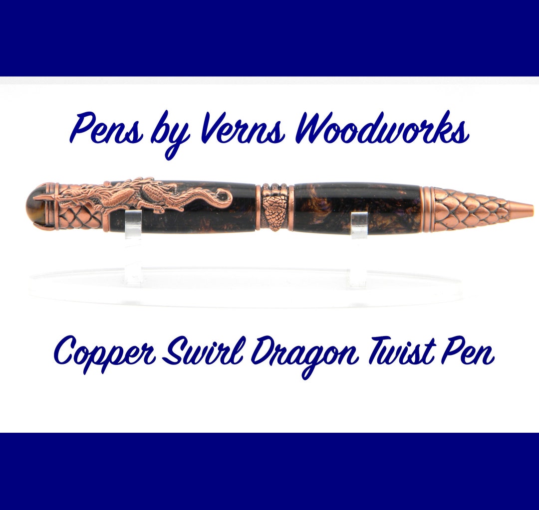 Molten Copper Swirl Dragon Twist Pen - Etsy