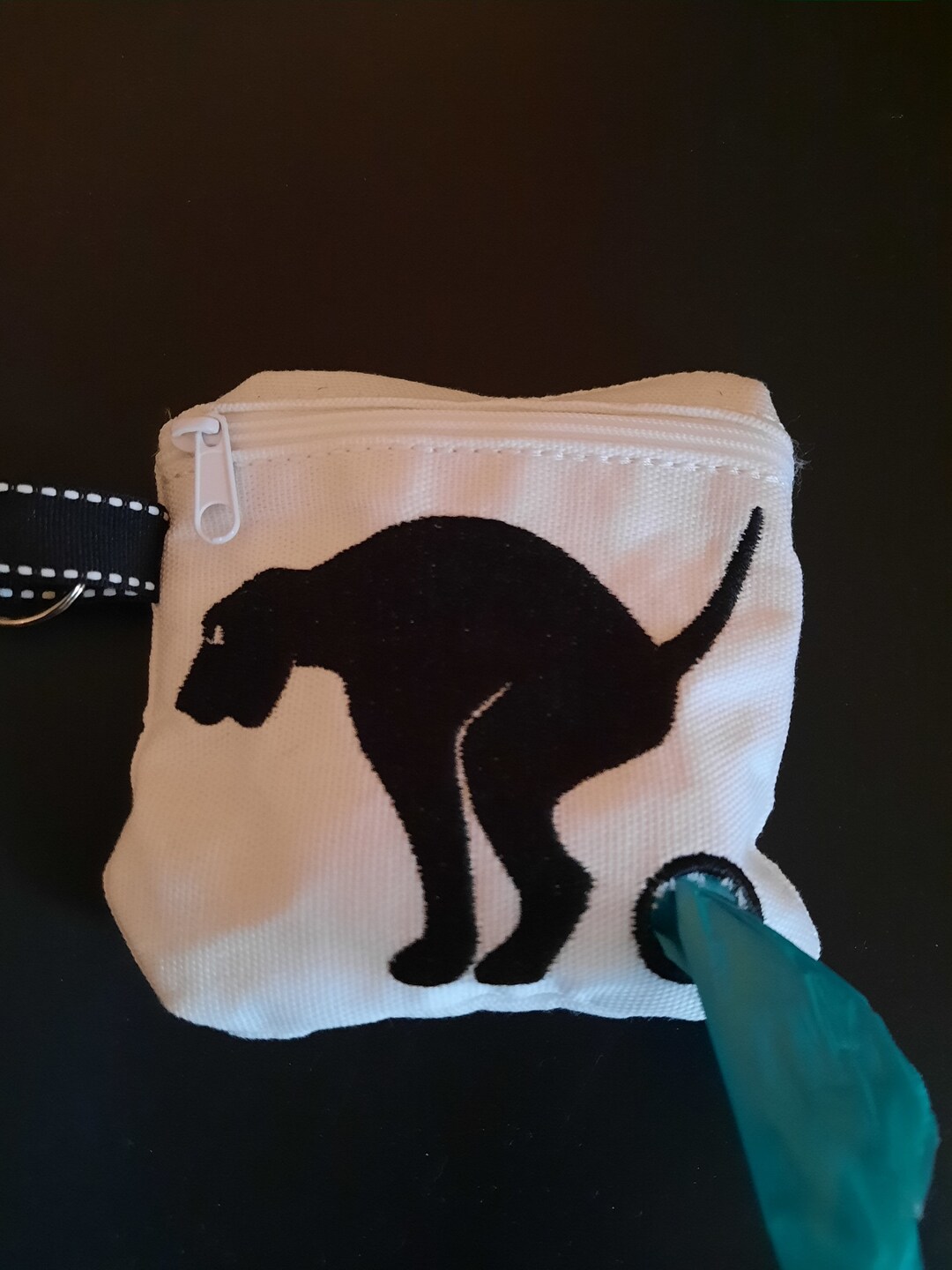 Embroidered Dog Poop Bag Holder pooping Stance - Etsy