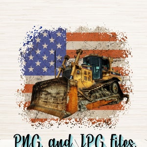 American Flag With Bulldozer PNG File | Digital Download | Watercolor ...