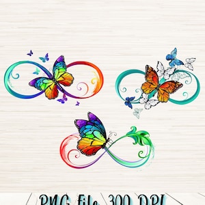Infinity Symbol With Butterfly Png Bundle | Digital Download | Pod ...