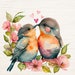 Watercolor Love Birds PNG File Digital Download Nature Art Floral ...
