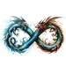 Watercolor Infinity Symbol With Dragons Png JPG File, Digital Download ...
