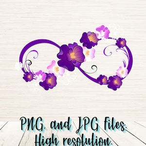 Colorful Infinity Symbol With Flowers Png File | Digital Download | Pod ...