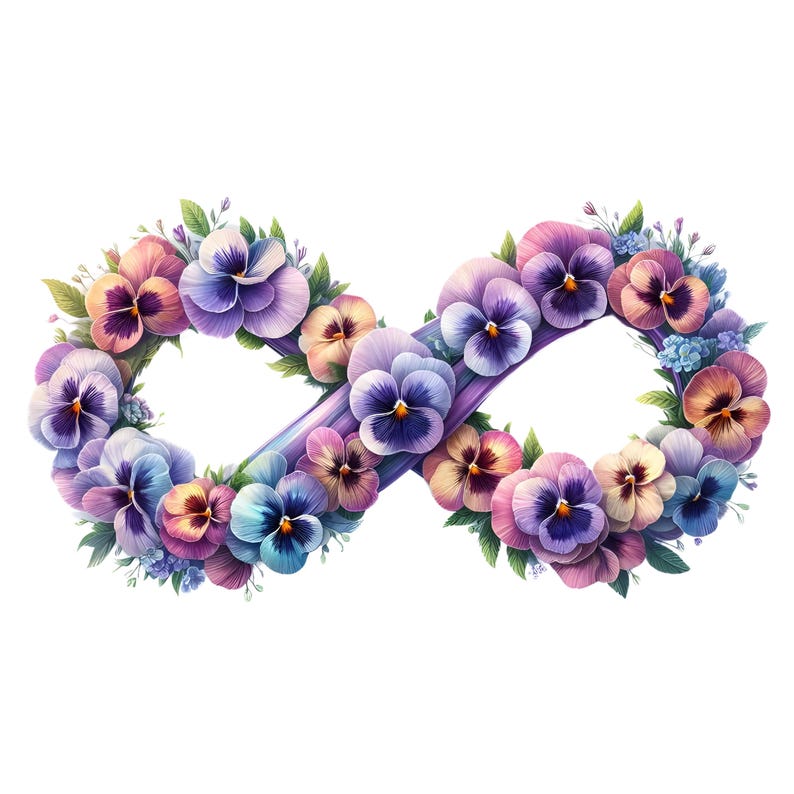 10 Floral Infinity Symbol Clipart Files, Bundle of High Quality JPG ...
