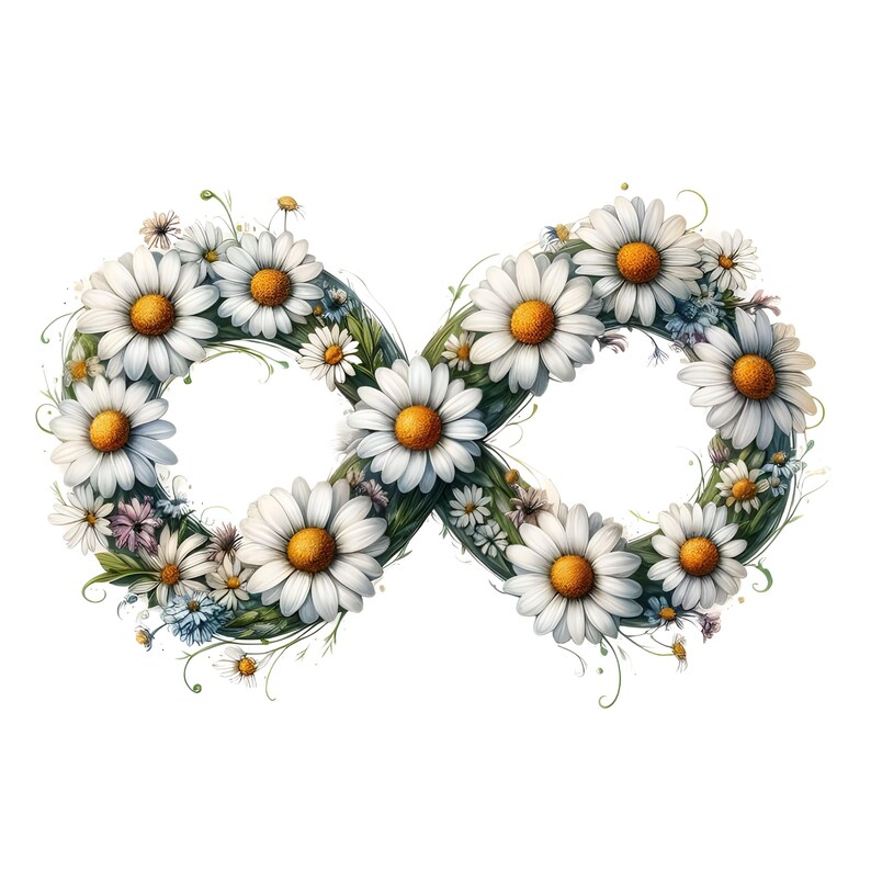 10 Floral Infinity Symbol Clipart Files, Bundle of High Quality JPG ...