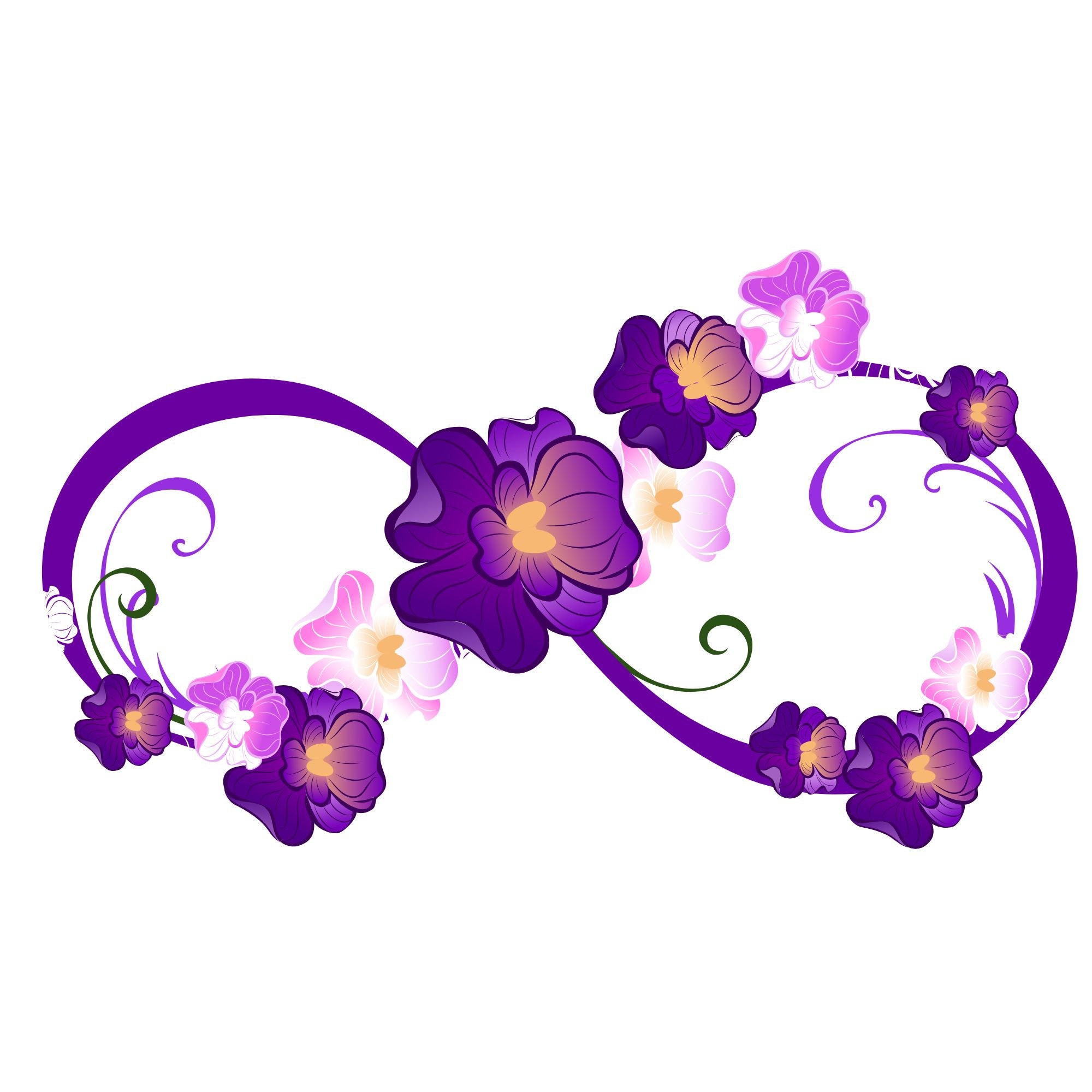 Colorful Infinity Symbol With Flowers Png File | Digital Download | Pod ...
