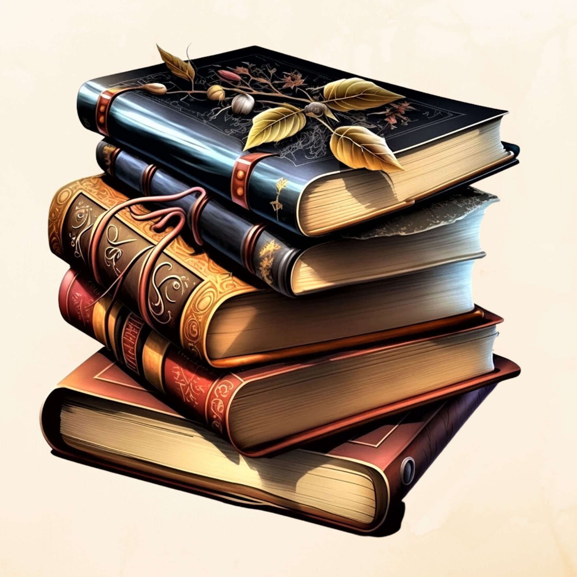 Stack of Books Artwork Png Instant Digital Download Library PNG T Shirt ...