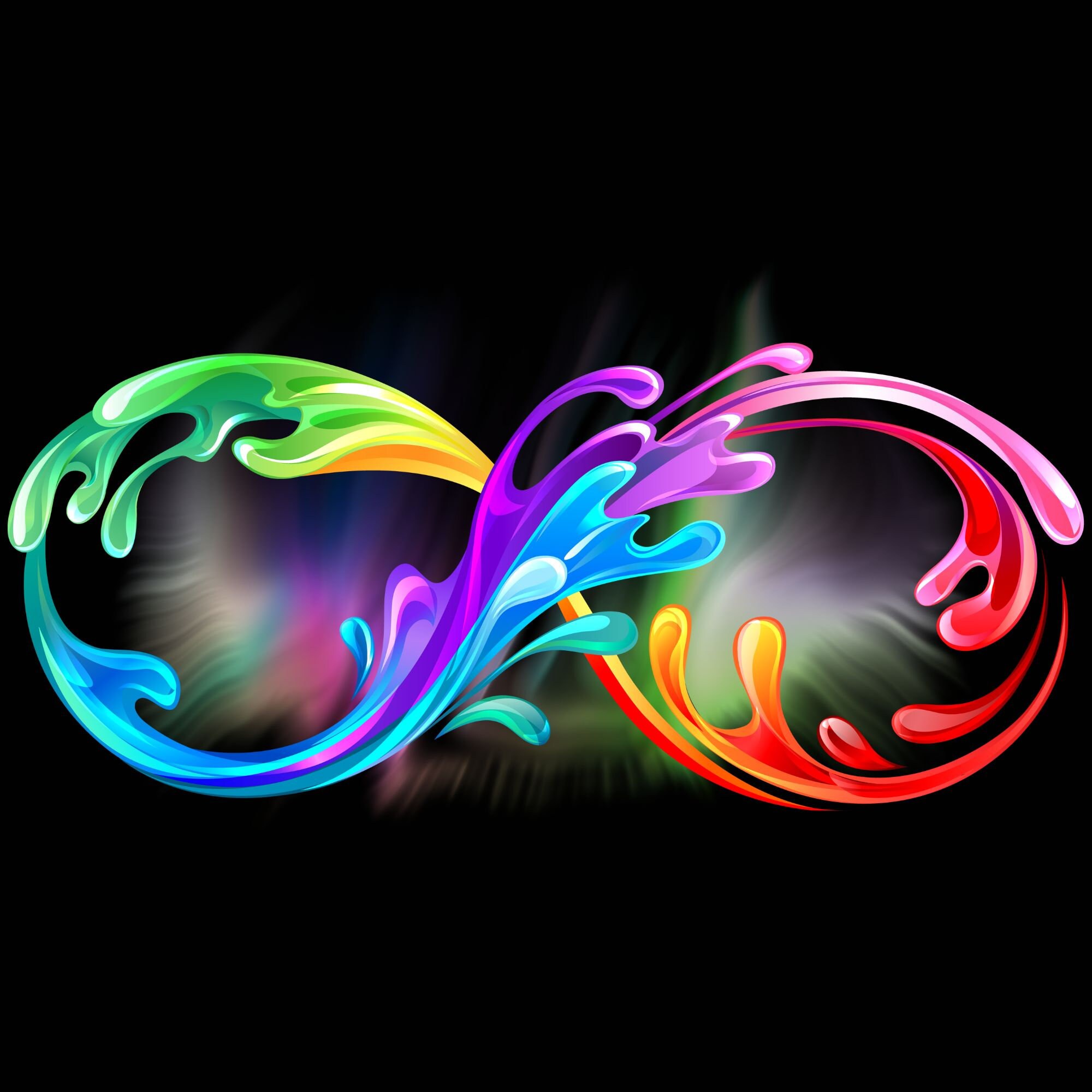 Colorful Infinity Symbol and Transparent Star Cluster Png File, Digital ...