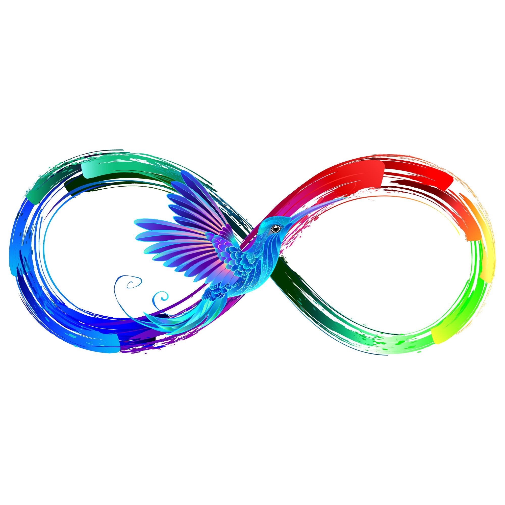 Colorful Infinity Symbol With Humming Bird Png File Digital Download ...
