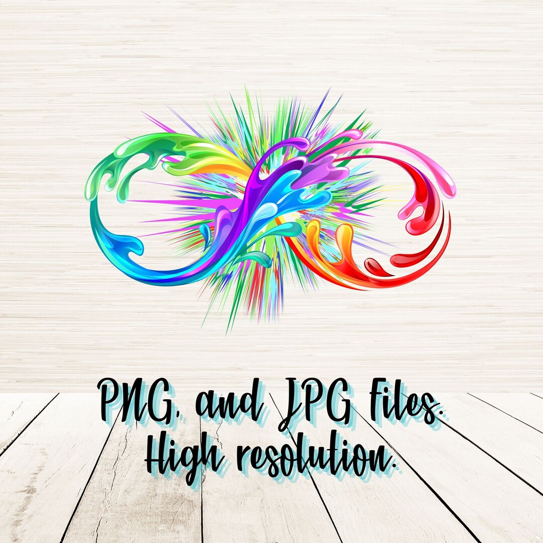 Colorful Infinity Symbol and Watercolor Explosion Png File, Digital ...