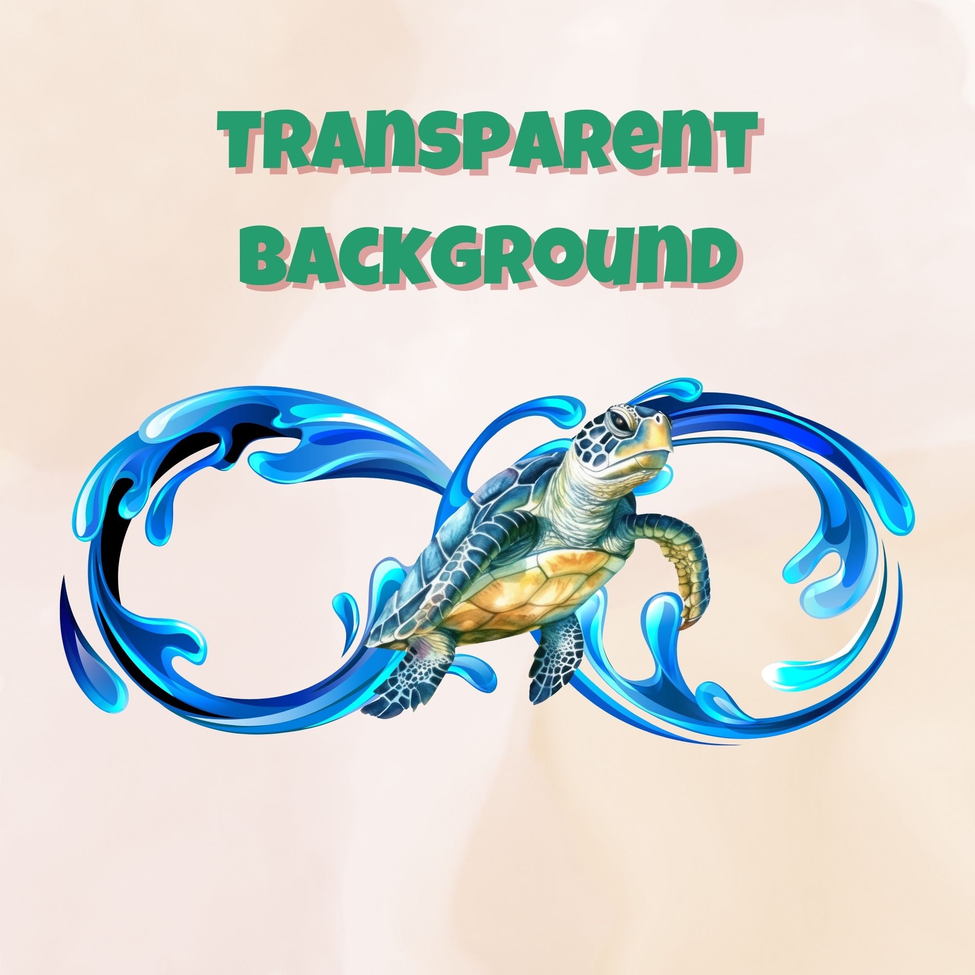 Colorful Infinity Symbol With Sea Turtle Png File | Digital Download ...