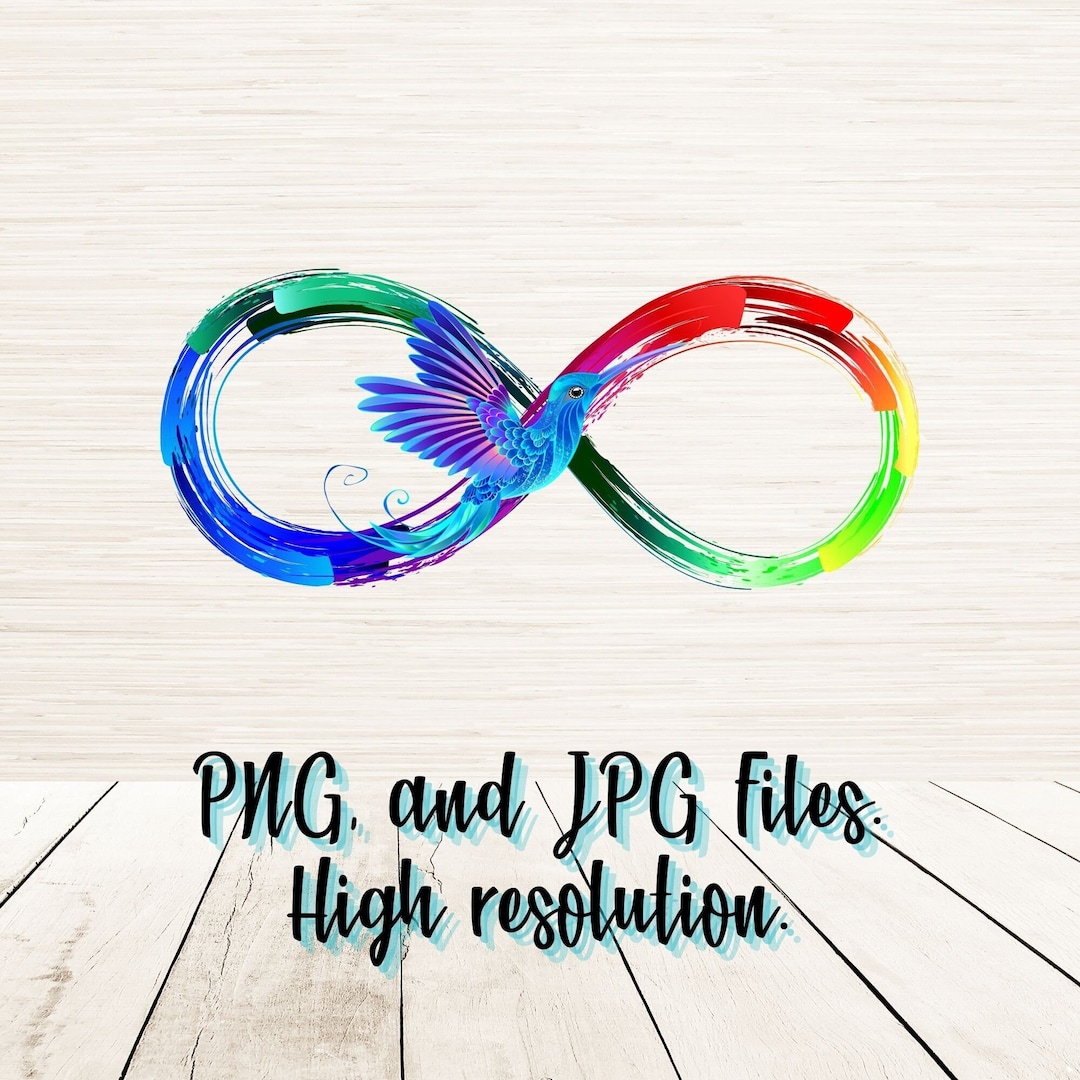 Colorful Infinity Symbol With Humming Bird Png File | Digital Download ...