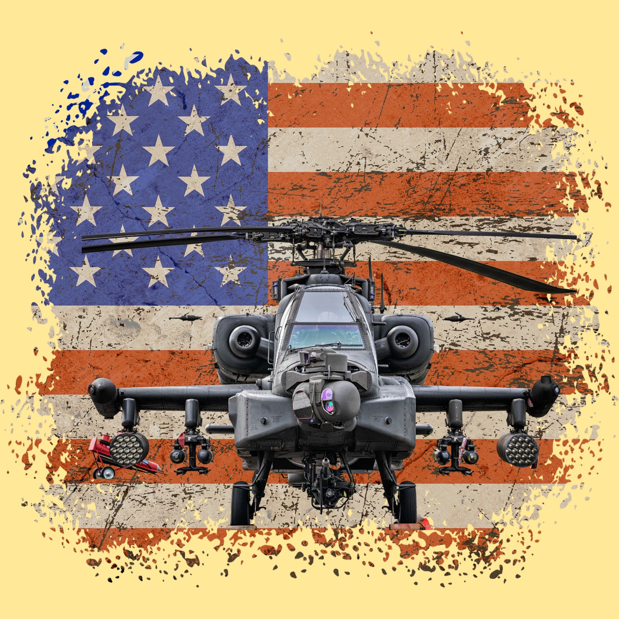 American Flag With Apache Helicopter PNG File, Digital Download ...