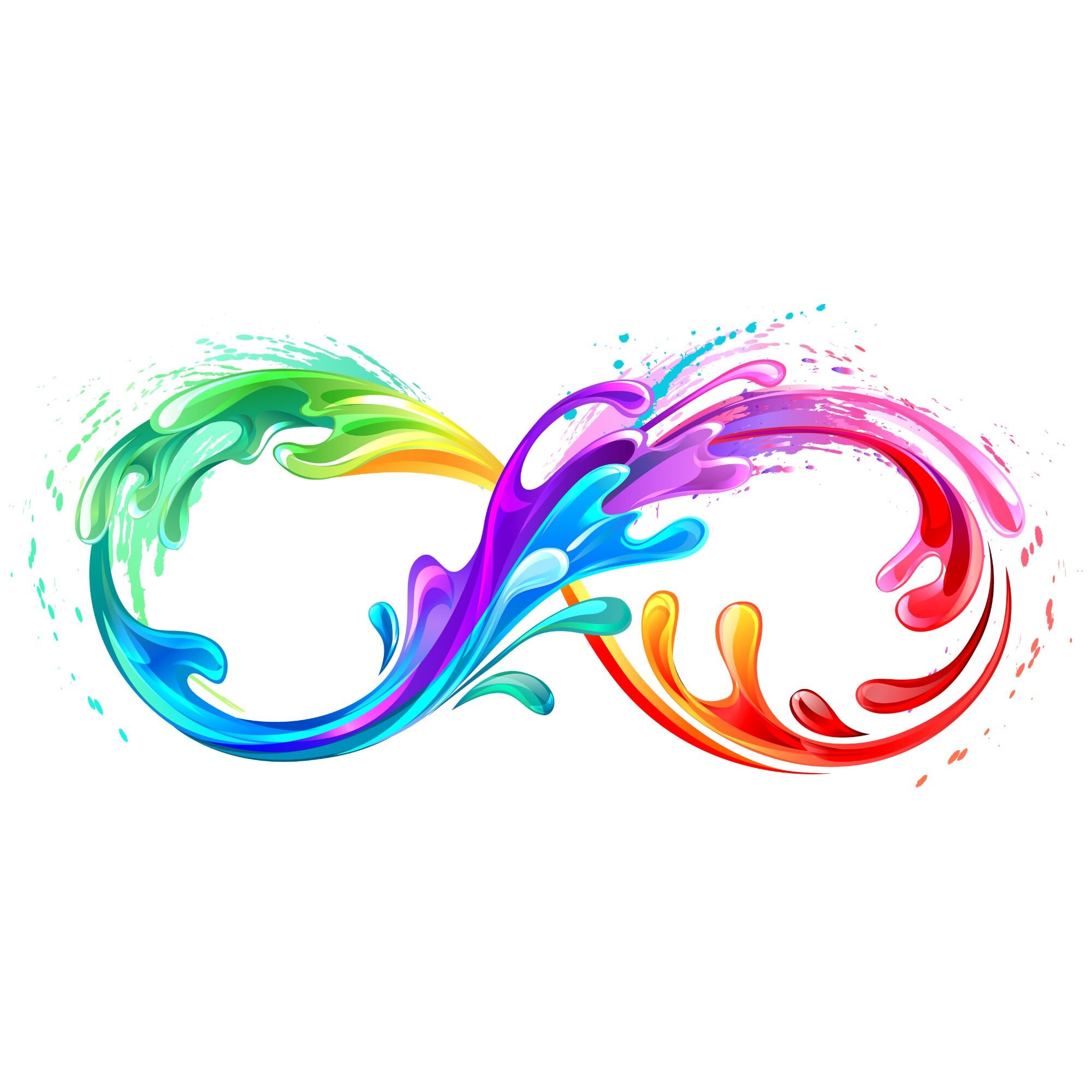 Colorful Infinity Symbol With Splash Png File Digital Download Pod ...