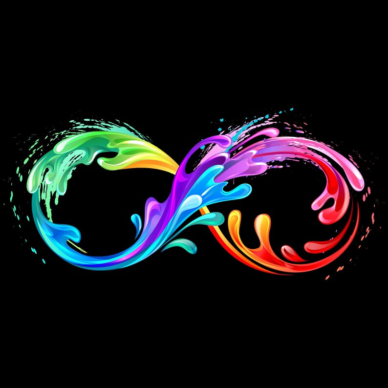 Colorful Infinity Symbol With Splash Png File Digital Download Pod ...