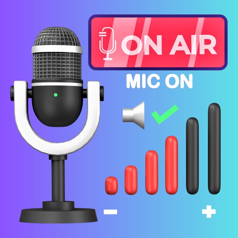 On Air Microphone Artwork PNG Digital Download Youtube Streamer Sublimation PNG Podcast PNG Let ...