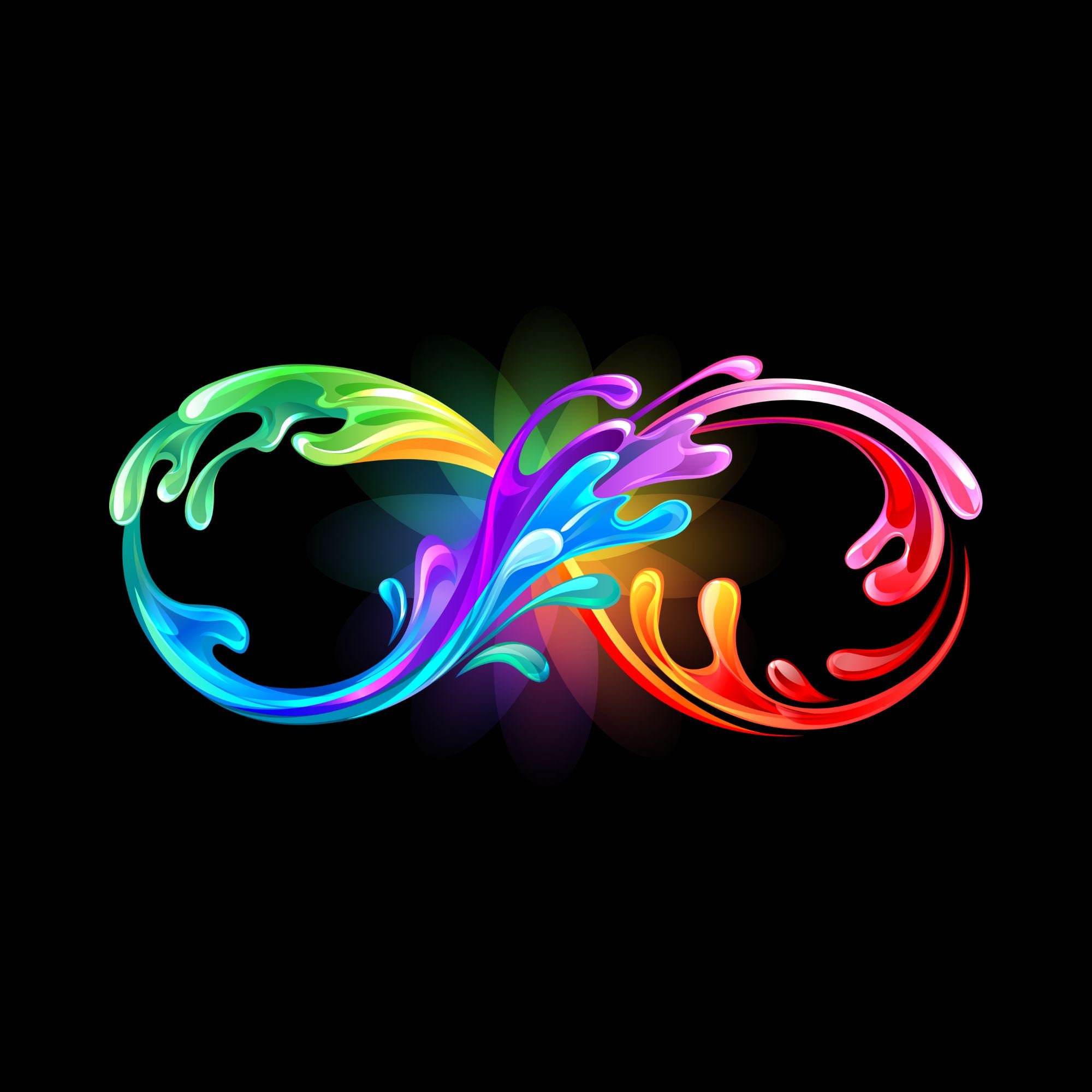 Colorful Infinity Symbol and Transparent Star Burst Png File, Digital ...