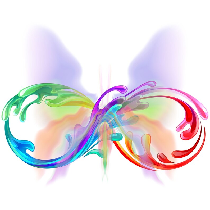 Colorful Infinity Symbol and Transparent Butterfly Art Png File ...
