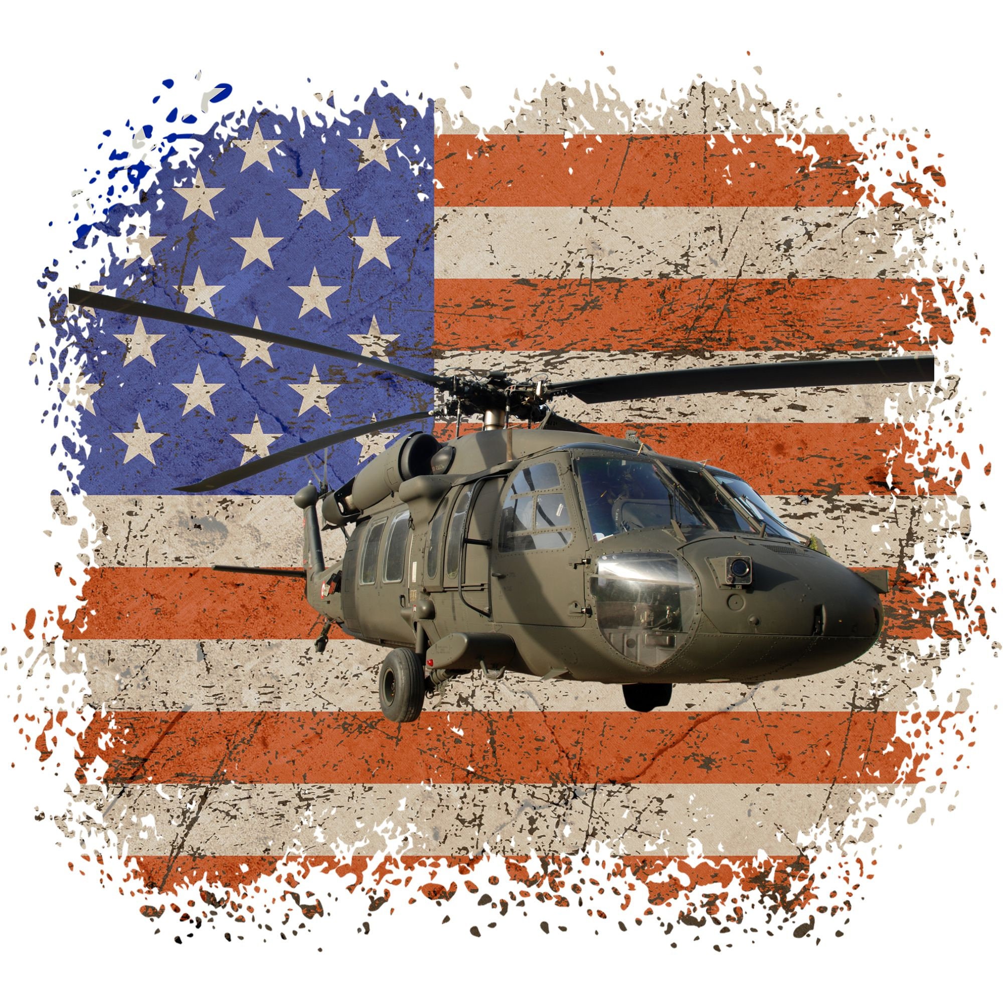 American Flag With Blackhawk Helicopter PNG File, Digital Download ...
