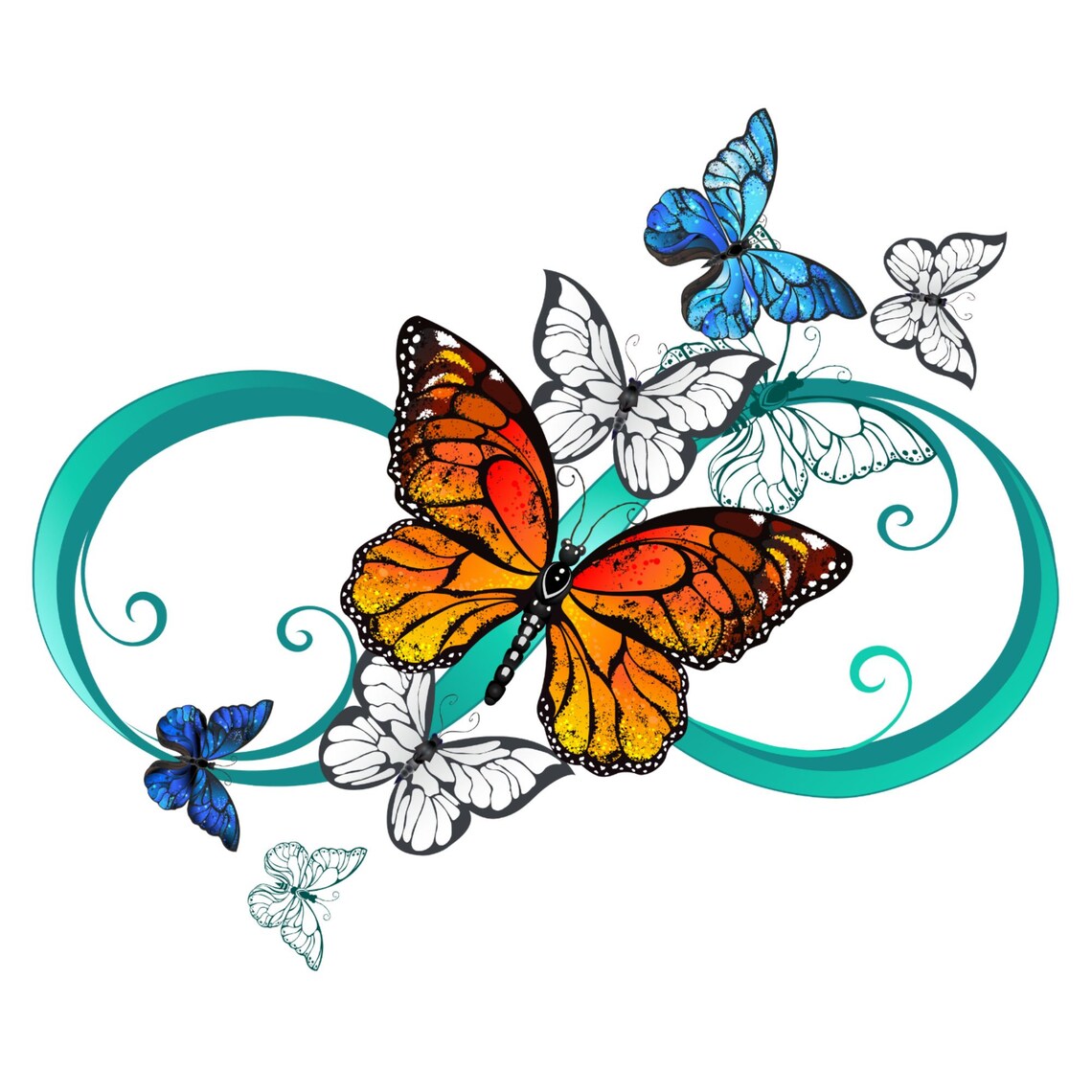 Infinity Symbol With Butterfly Png Bundle | Digital Download | Pod ...