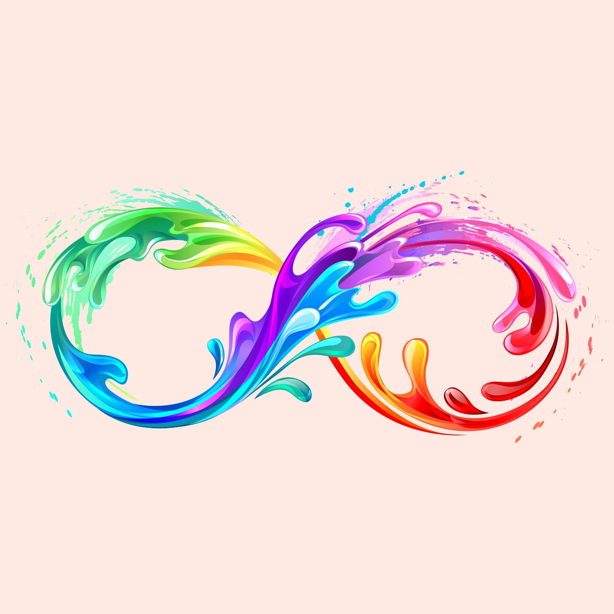 Colorful Infinity Symbol With Splash Png File Digital Download Pod ...