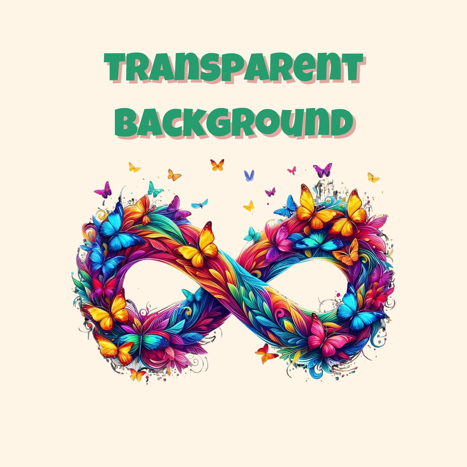 Colorful Infinity Symbol With Butterflies Png, Instant Digital Download ...