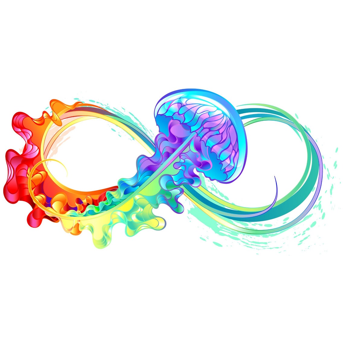 Colorful Infinity Symbol With Jelly Fish Png File, Digital Download ...