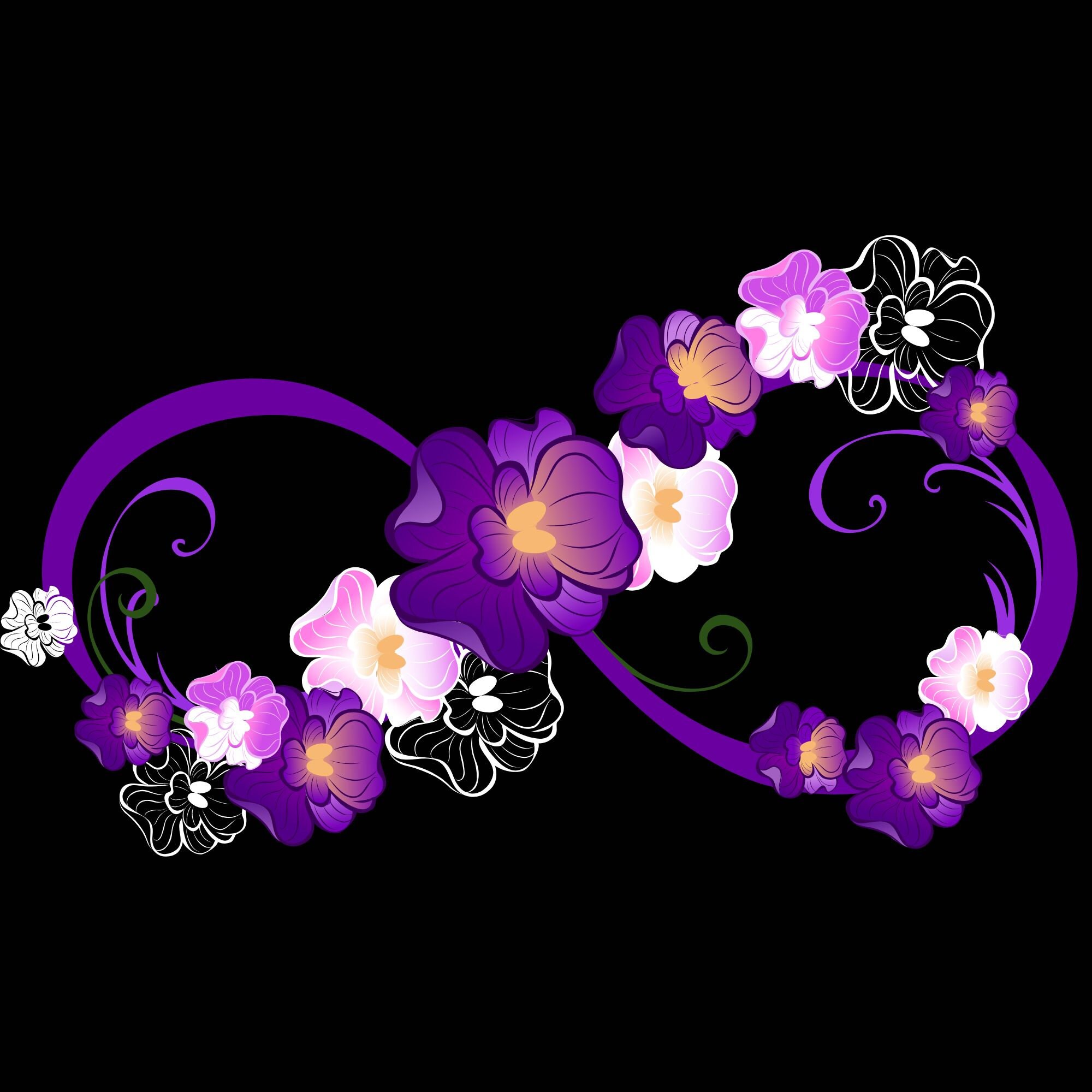 Colorful Infinity Symbol With Flowers Png File Digital Download Pod ...
