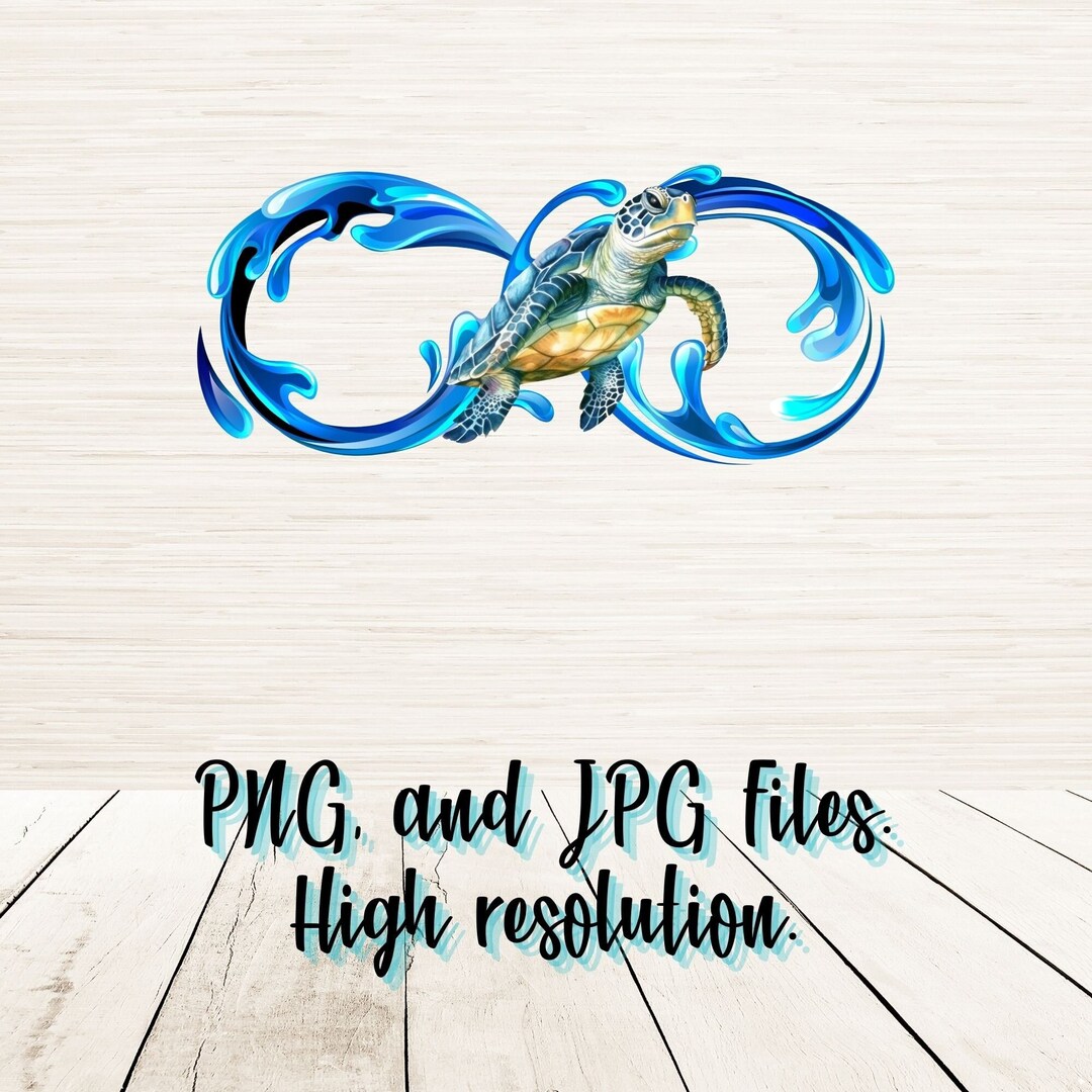 Colorful Infinity Symbol With Sea Turtle Png File | Digital Download ...