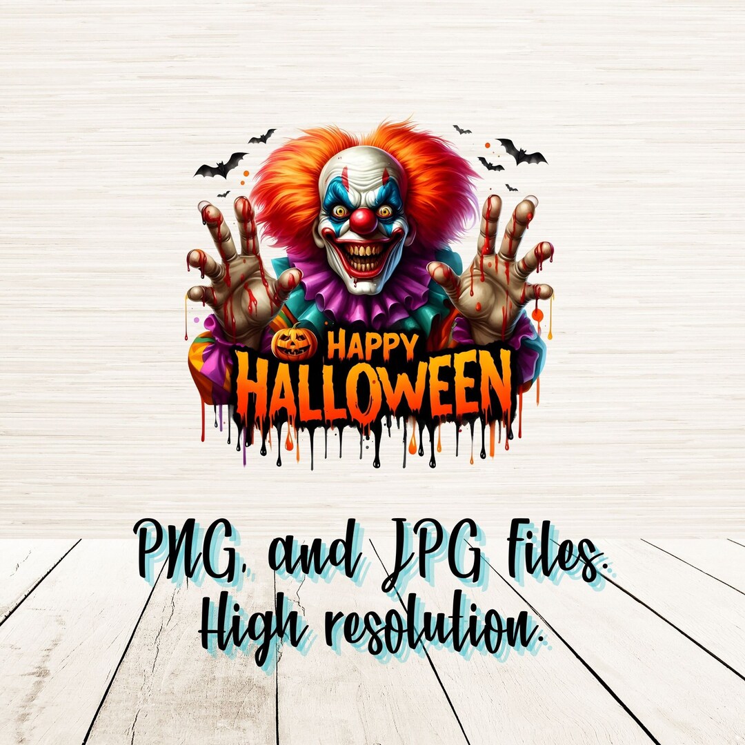 Scary Clown Watercolor Artwork Png, Instant Digital Download, Pod ...