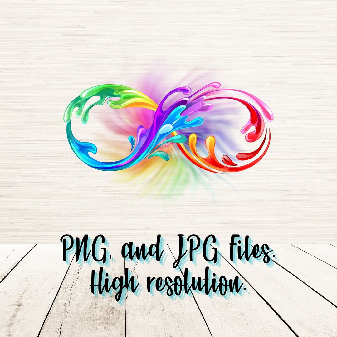 Colorful Infinity Symbol and Transparent Star Pattern Png File, Digital ...