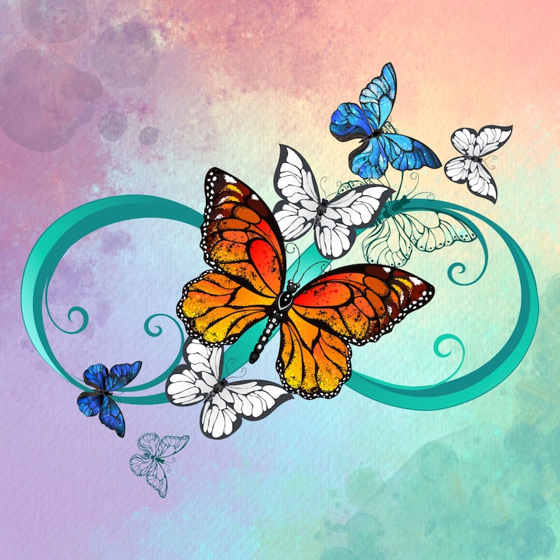 Infinity Symbol With Butterfly Png Bundle | Digital Download | Pod ...