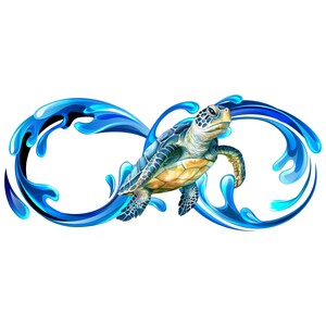 Colorful Infinity Symbol With Sea Turtle Png File | Digital Download ...