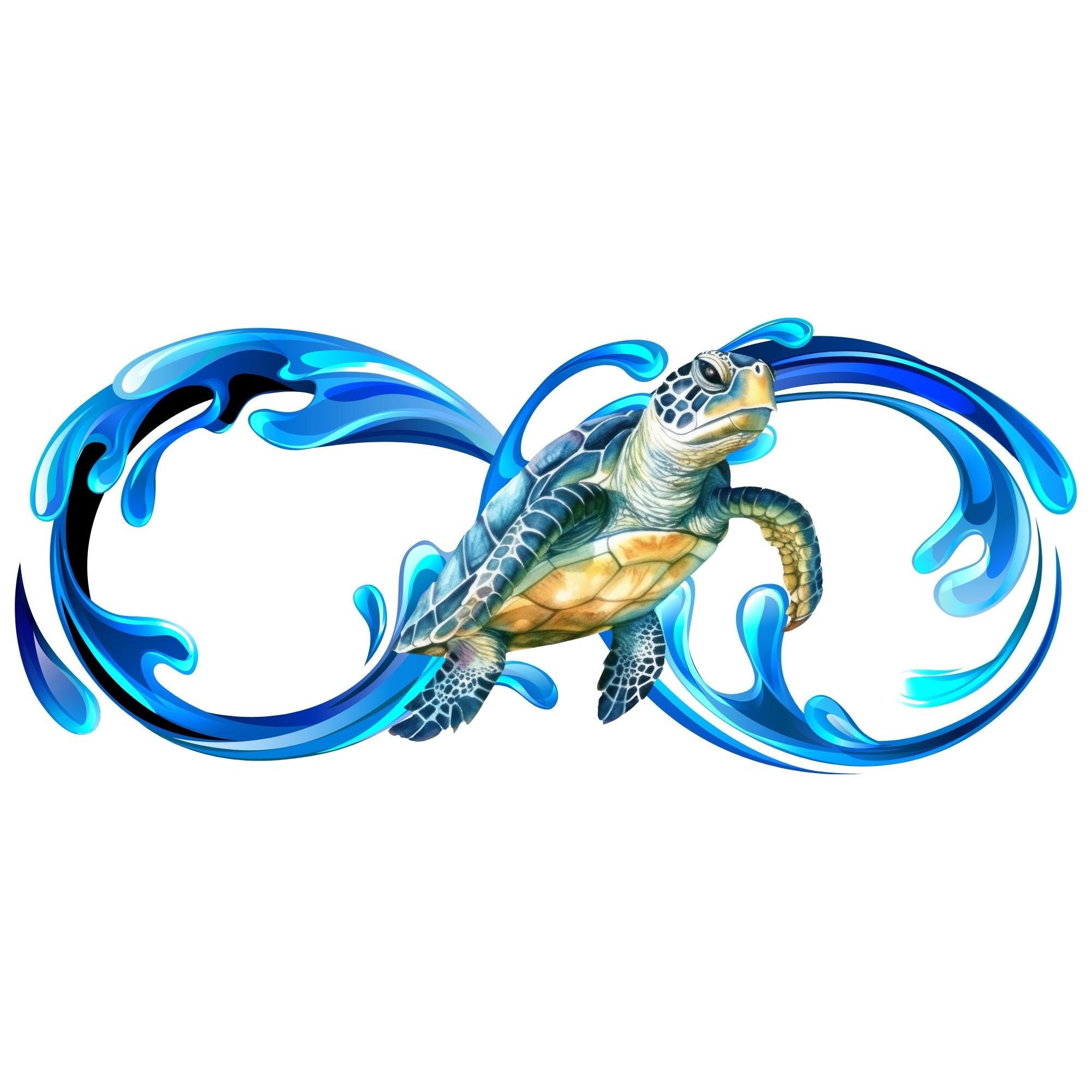 Colorful Infinity Symbol With Sea Turtle Png File | Digital Download ...