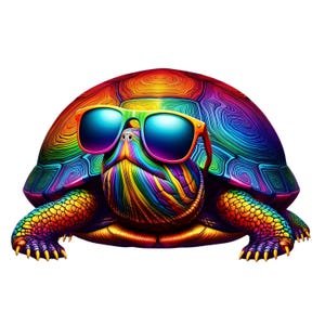 Cute Rainbow Color Box Turtle JPG Files, Bundle of 10 High Quality ...