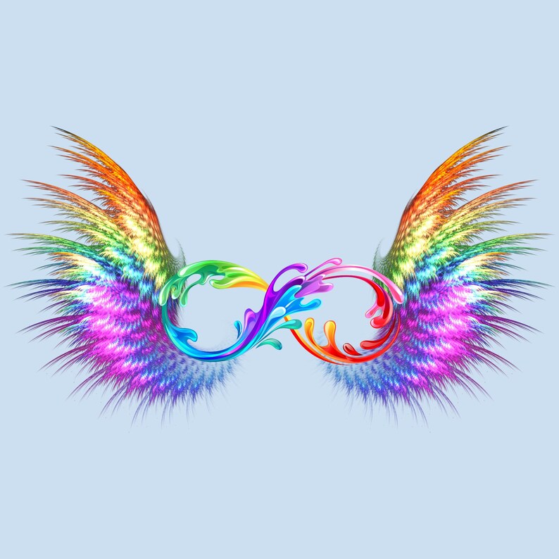 Colorful Infinity Symbol With Tie Dye Angel Wings Png File, Digital ...