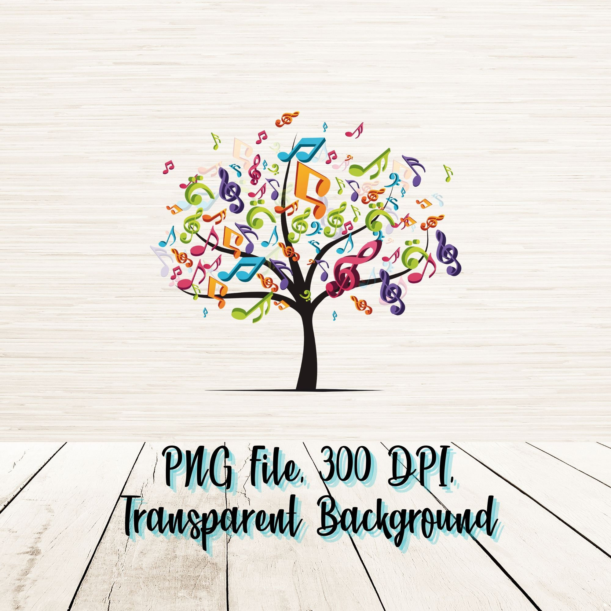 Music Notes Tree Artwork PNG Digital Download Musician Png Sublimation ...