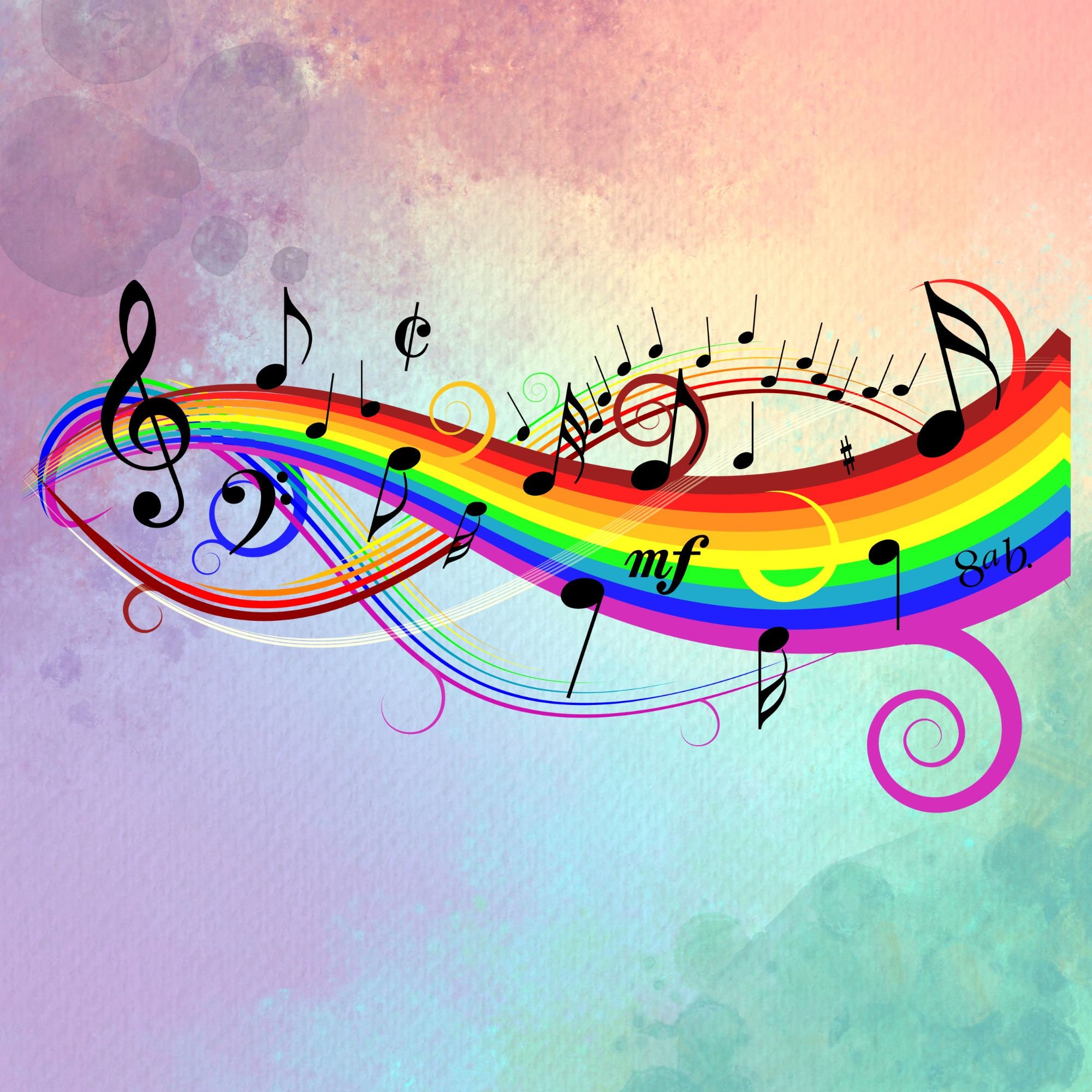 Music Note Artwork PNG Digital Download Musician Png Choir Sublimation ...