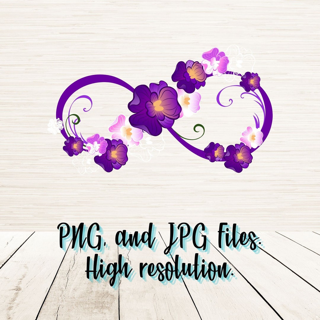Colorful Infinity Symbol With Flowers Png File | Digital Download | Pod ...