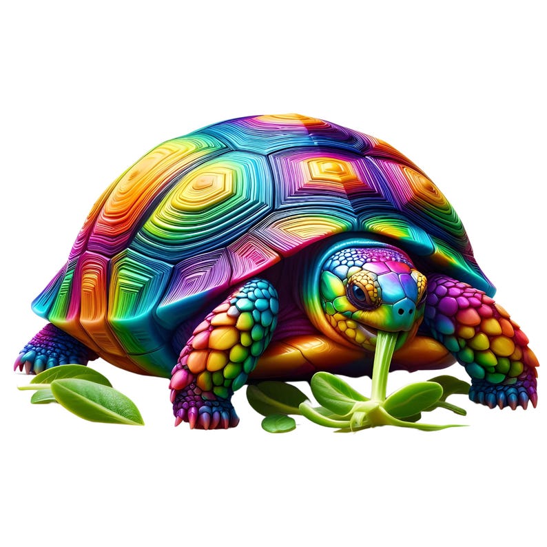 Cute Rainbow Color Box Turtle JPG Files, Bundle of 10 High Quality ...