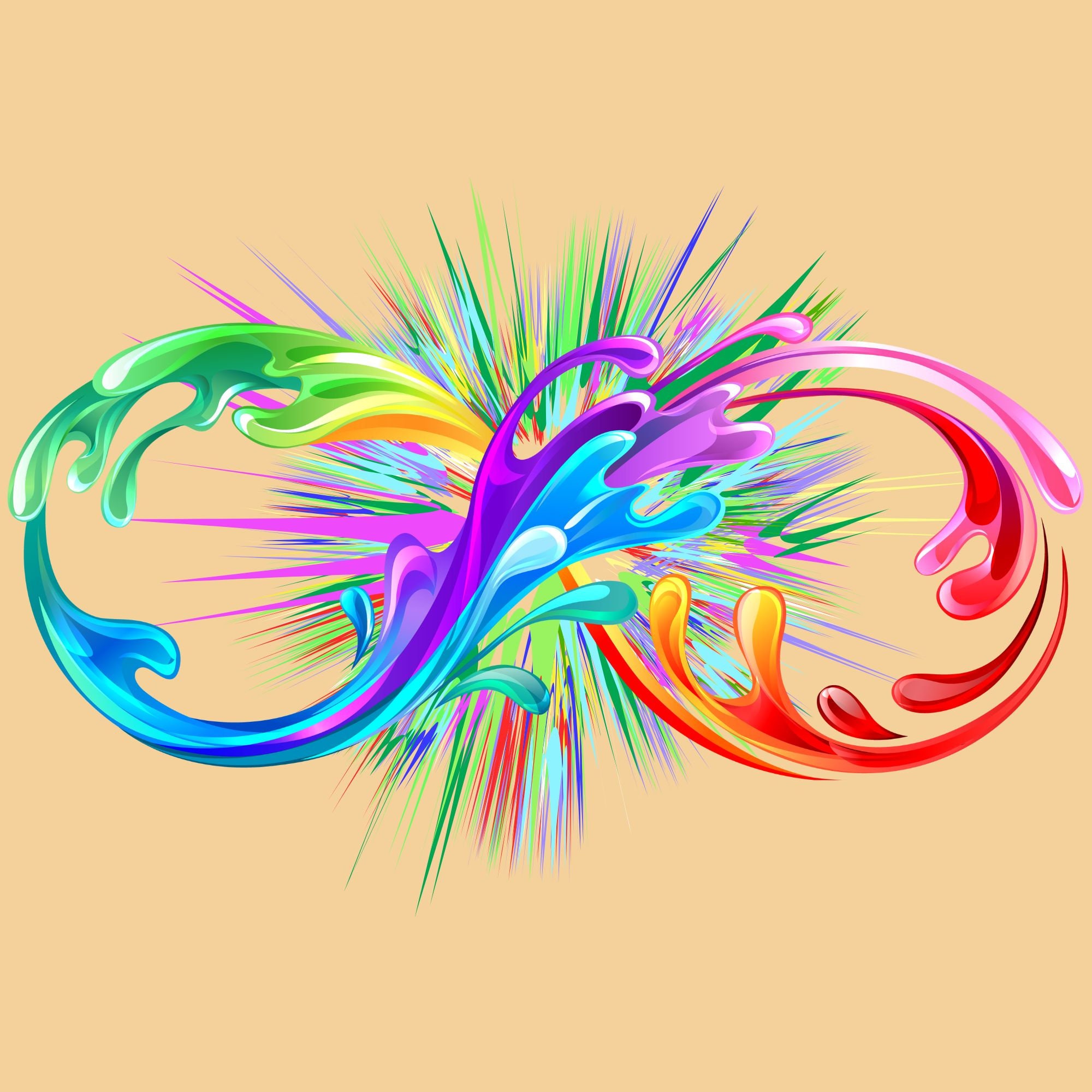 Colorful Infinity Symbol and Watercolor Explosion Png File, Digital ...