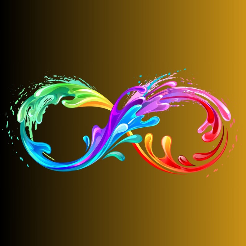 Colorful Infinity Symbol With Splash Png File Digital Download Pod ...