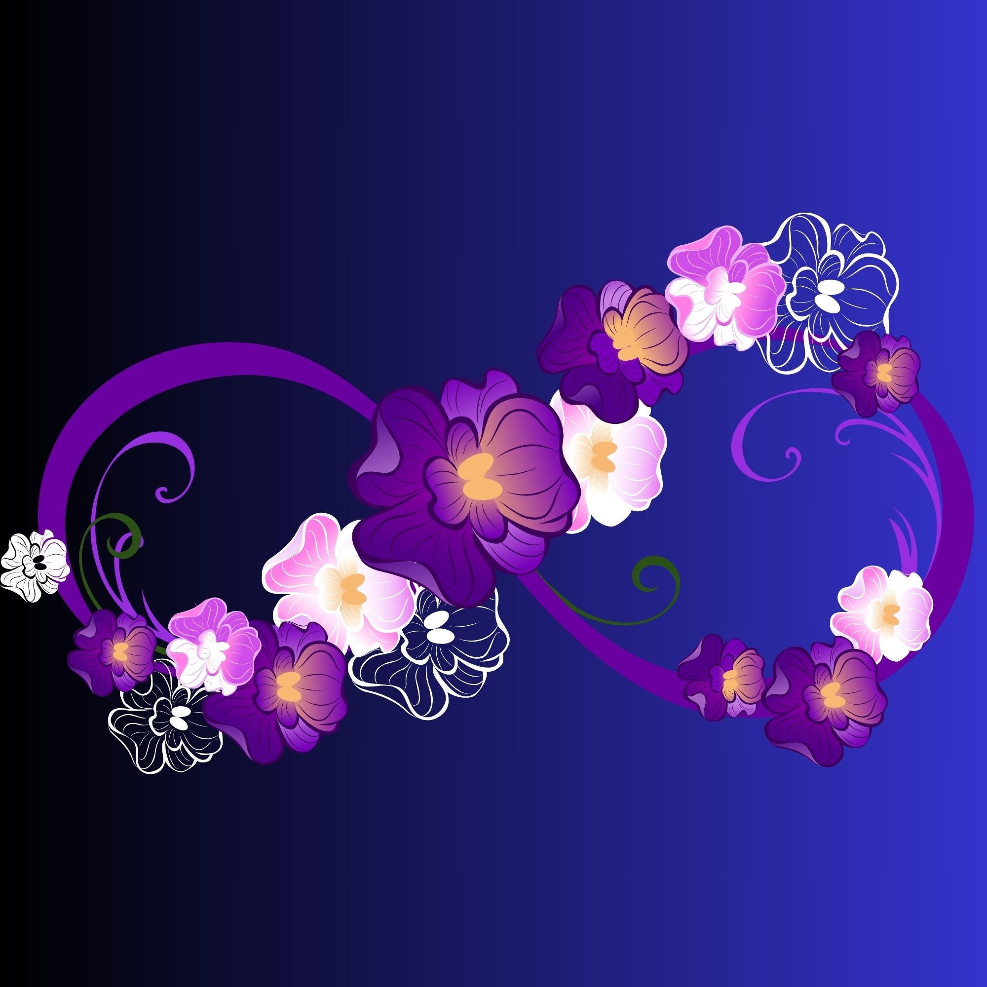 Colorful Infinity Symbol With Flowers Png File Digital Download Pod ...