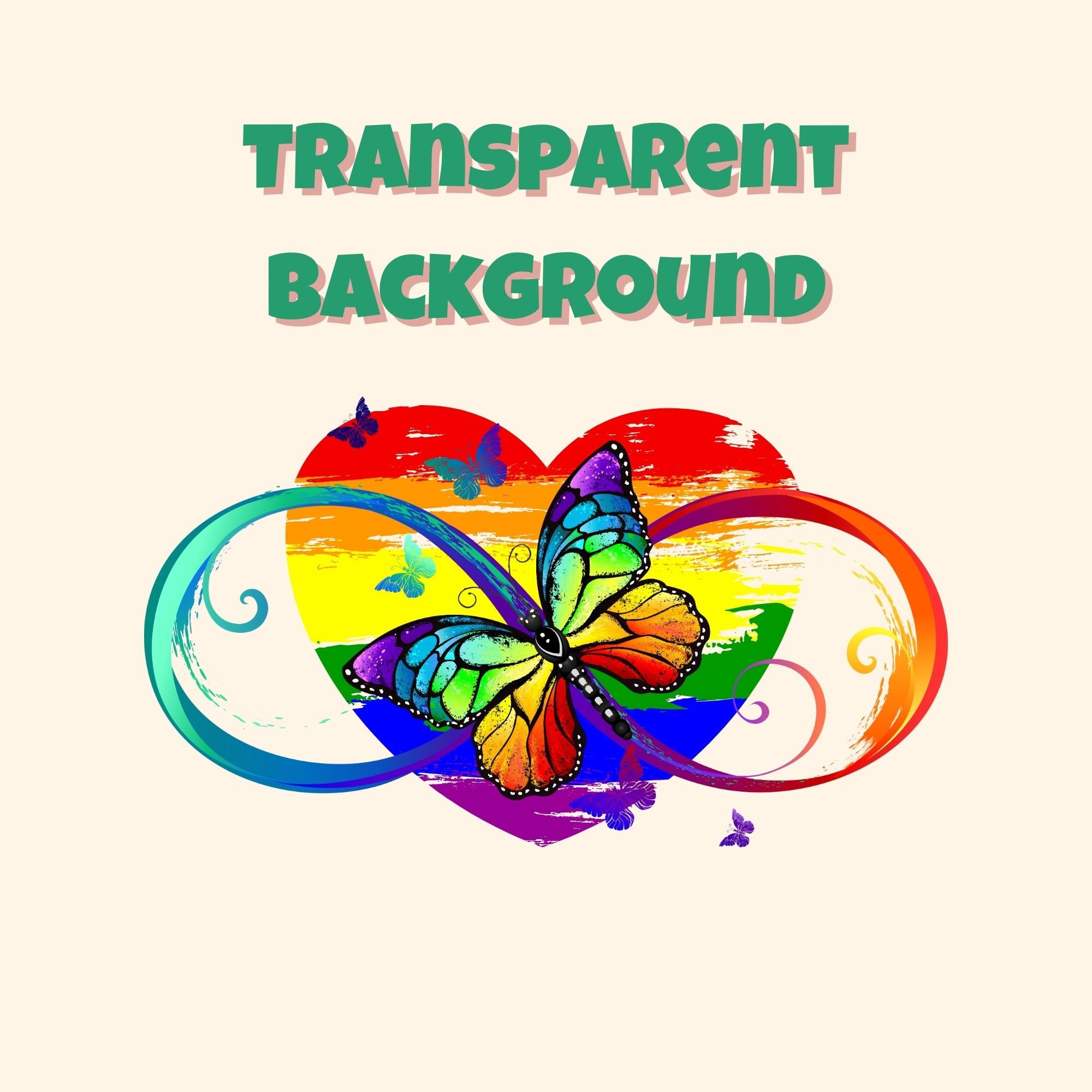Colorful Infinity Symbol With Butterflies and Heart Png File, Digital ...