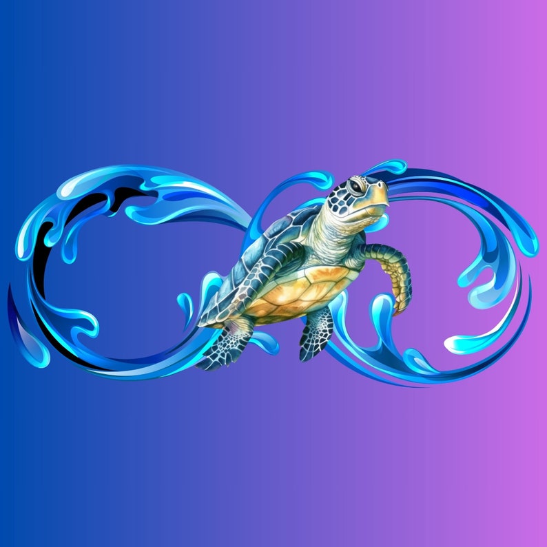 Colorful Infinity Symbol With Sea Turtle Png File Digital Download, Pod ...