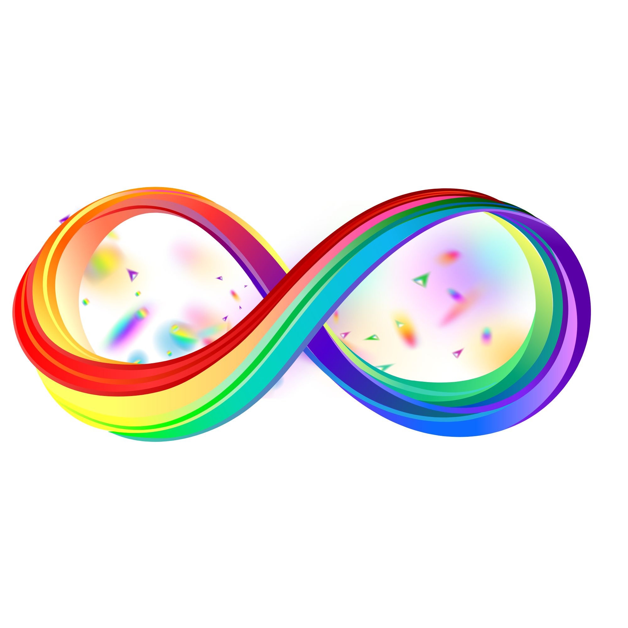 Colorful Infinity Symbol and Prismatic Crystal Shapes Png File, Digital ...