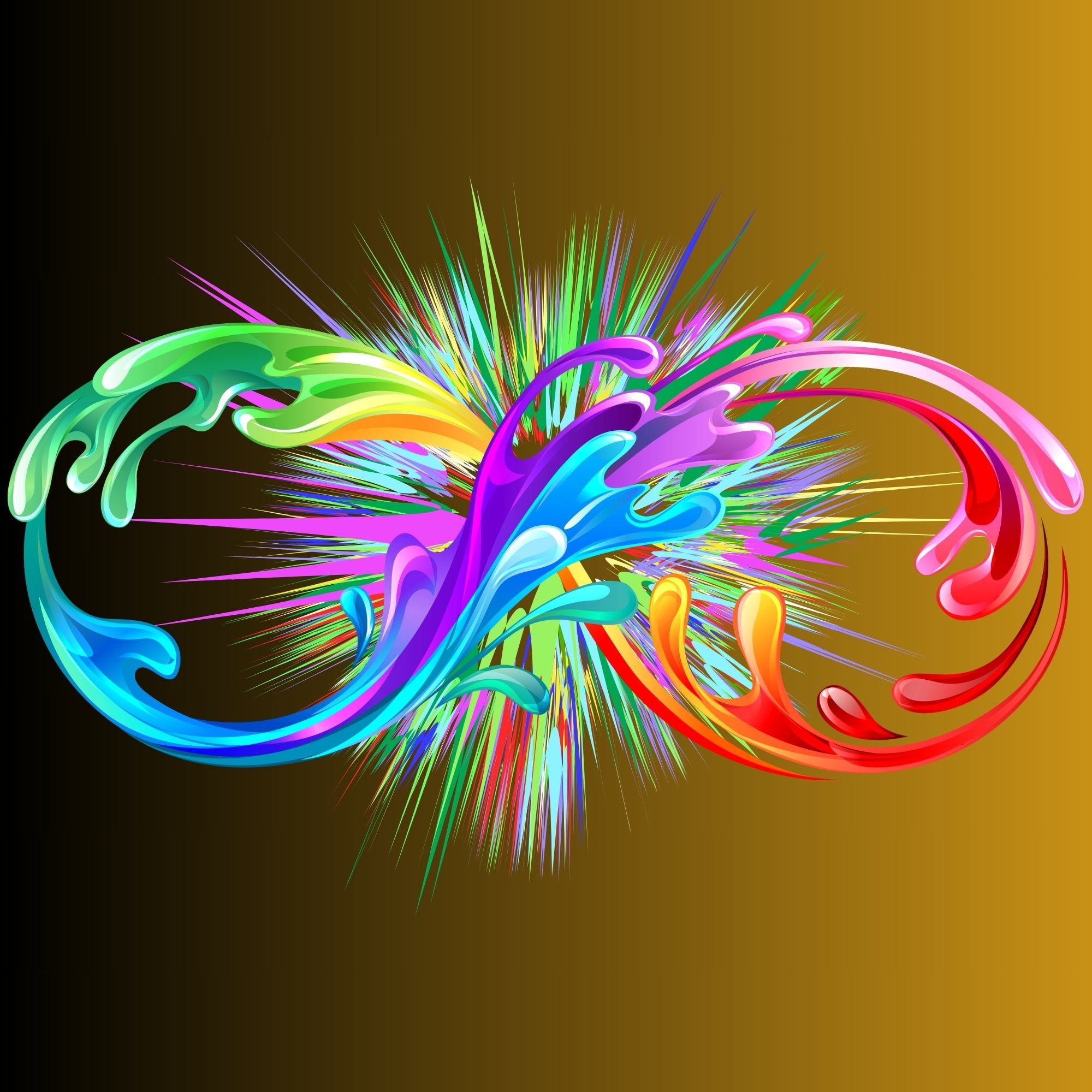 Colorful Infinity Symbol and Watercolor Explosion Png File, Digital ...